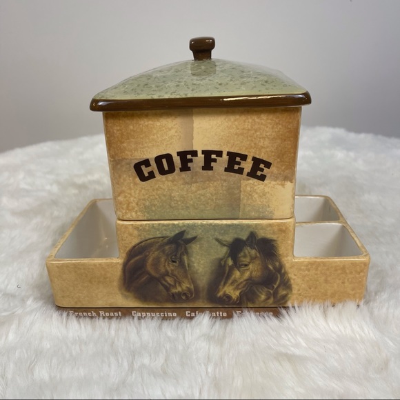 Kitchen | 3 Piece Ceramic Coffee Caddy With Scoop | Poshmark